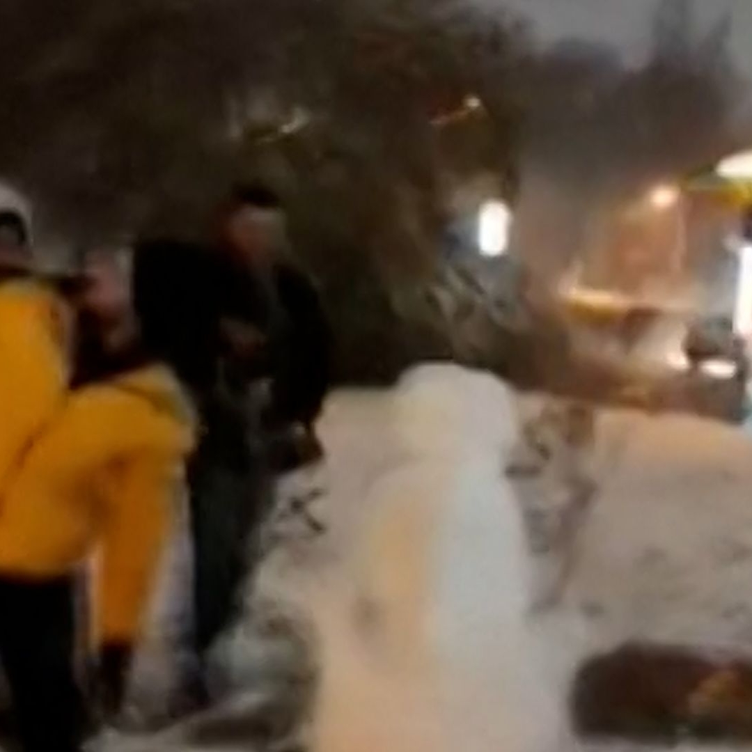 Syrians play in snow as rare winter storm hits Middle East