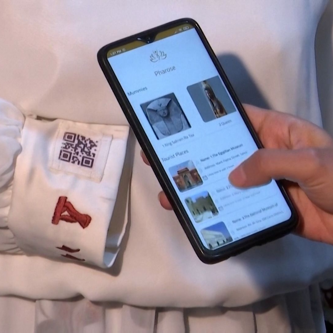 Dress with QR code helps tourists explore Egypt