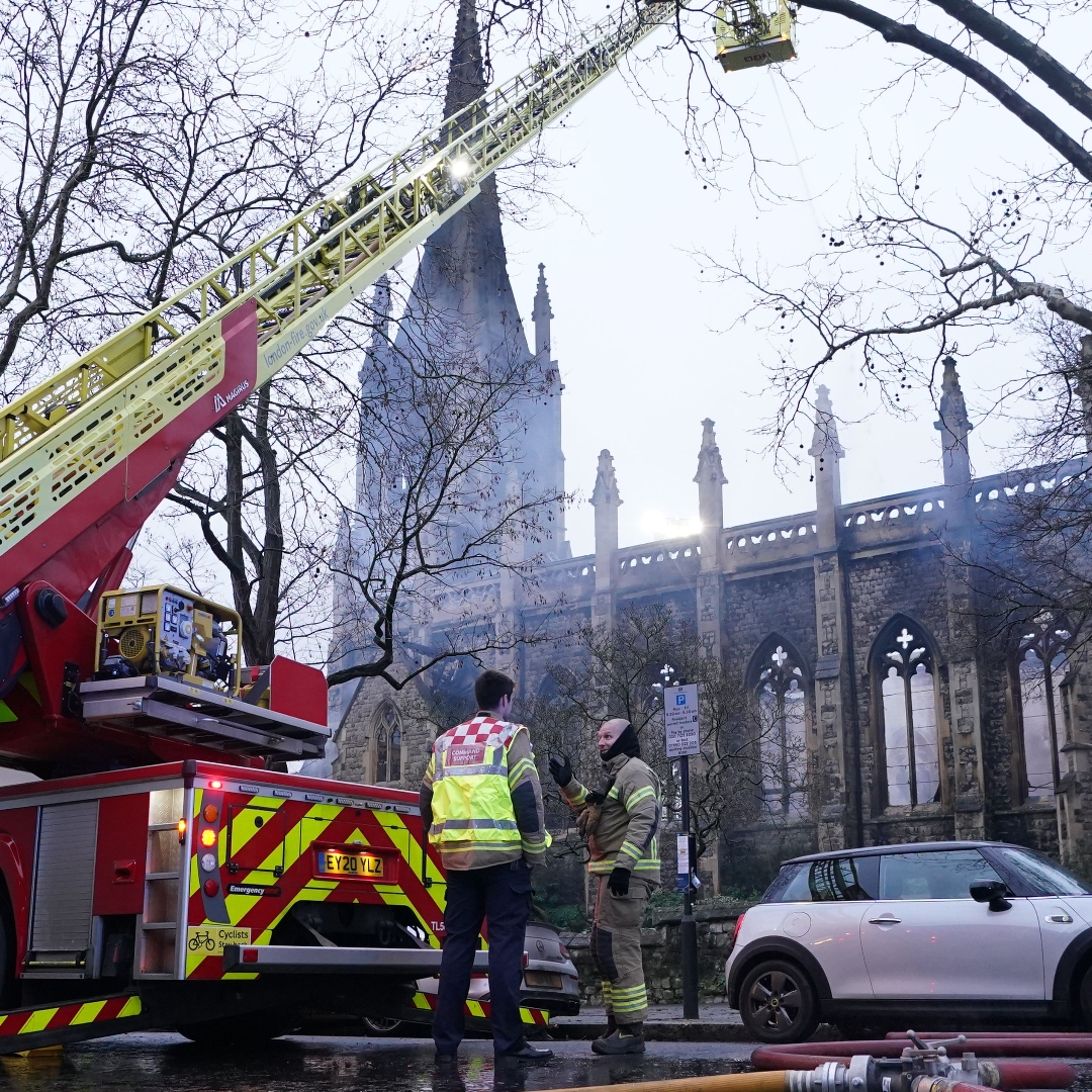 Historic London church destroyed by fire