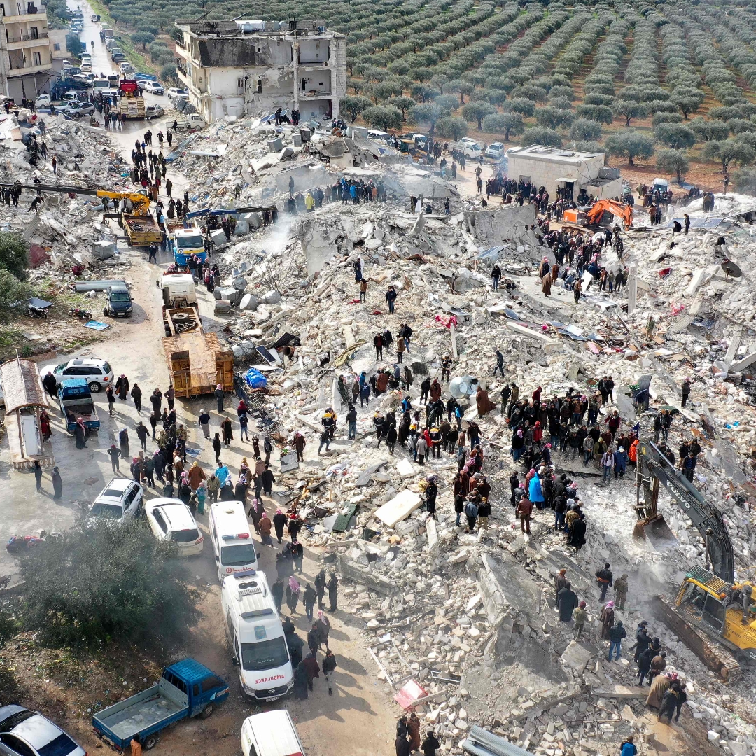 Drone footage shows scale of destruction in Turkey after deadly earthquake