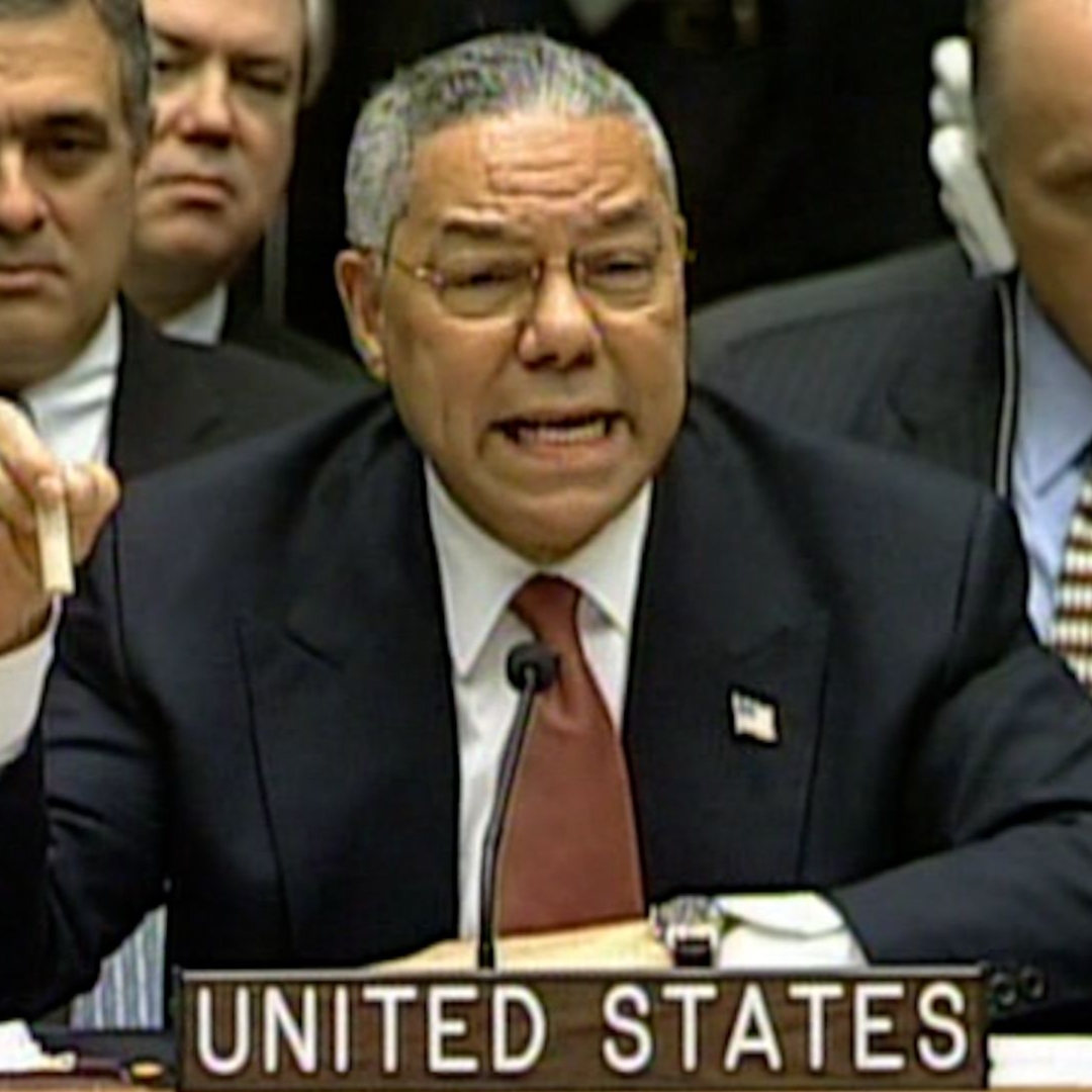 Watch: Colin Powell makes case for war in Iraq at the UN