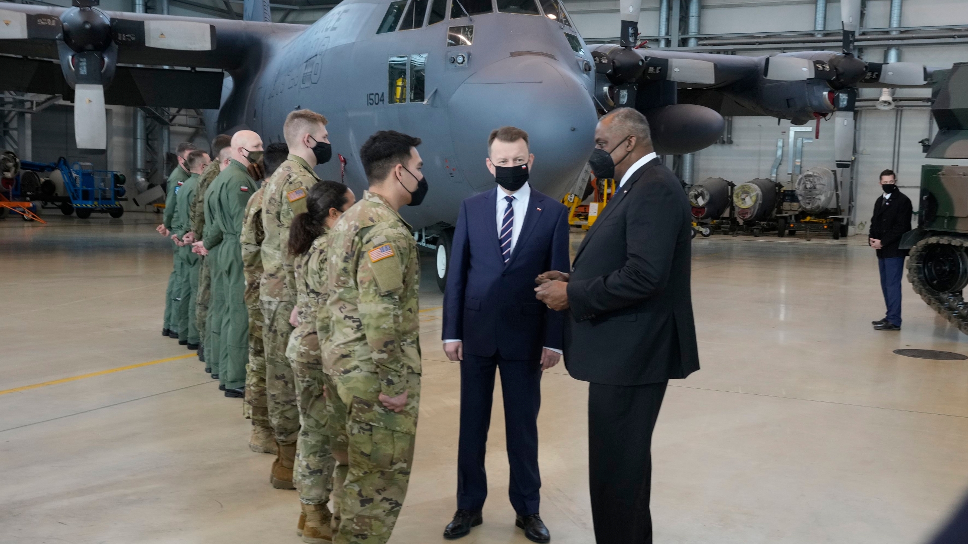 US Defence Secretary Lloyd Austin visits Poland military base