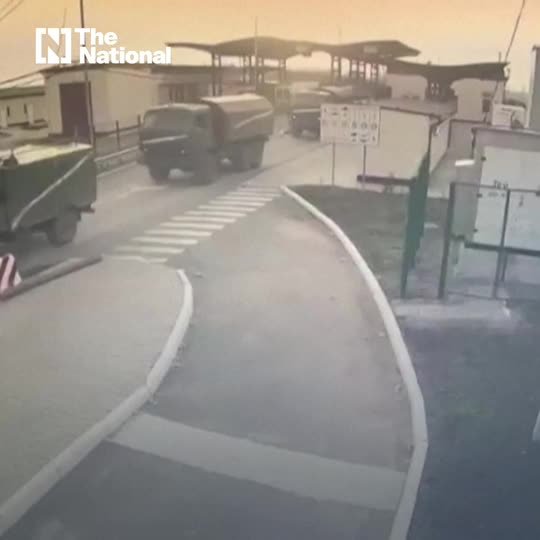 CCTV images of Russian military equipment crossing Crimea border checkpoint