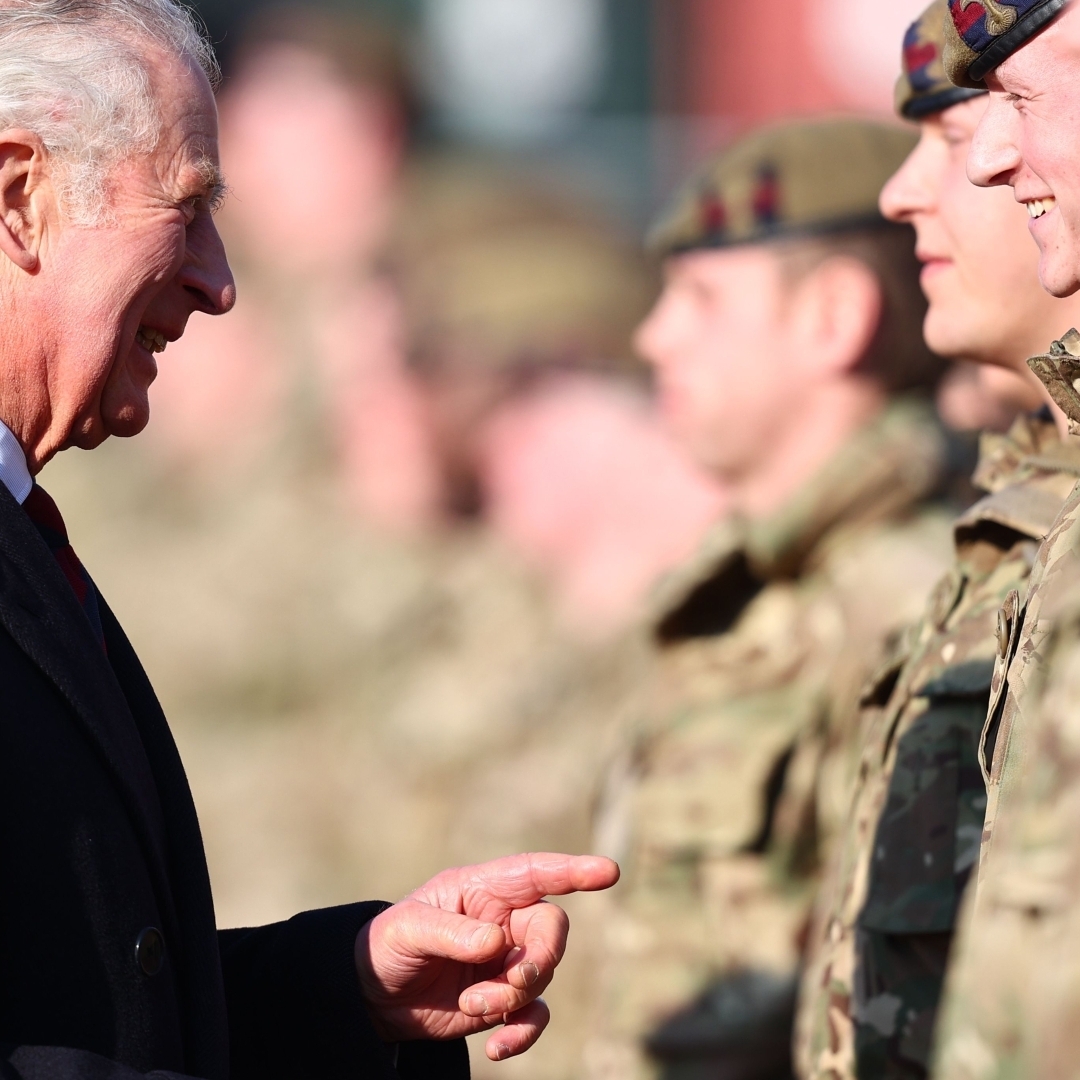 UK's Prince Charles presents medals to troops on Operation Shader