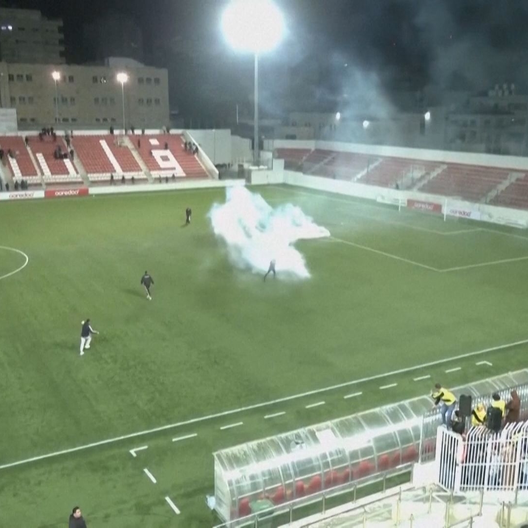 Tear gas fired into stadium during Palestinian football match