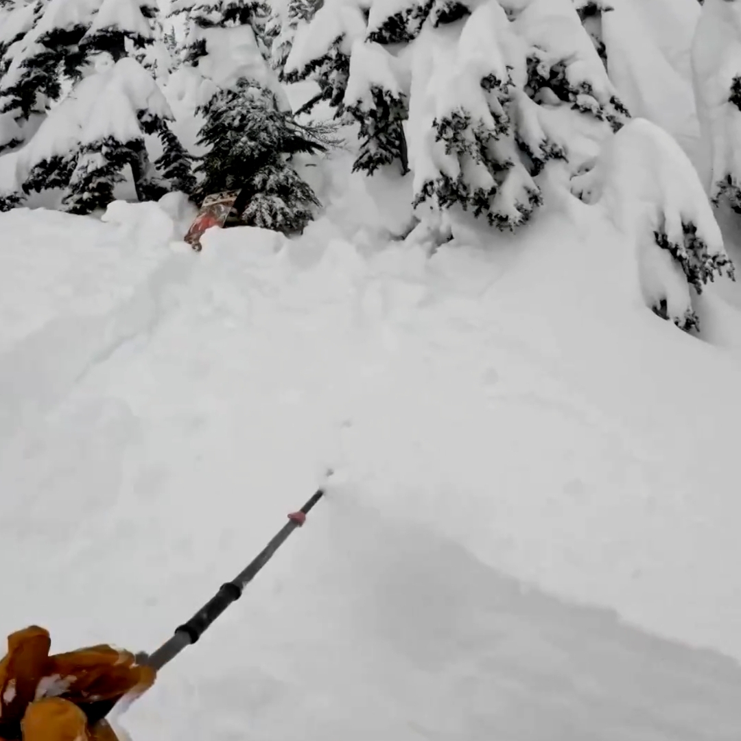 Skier saves snowboarder trapped in tree well