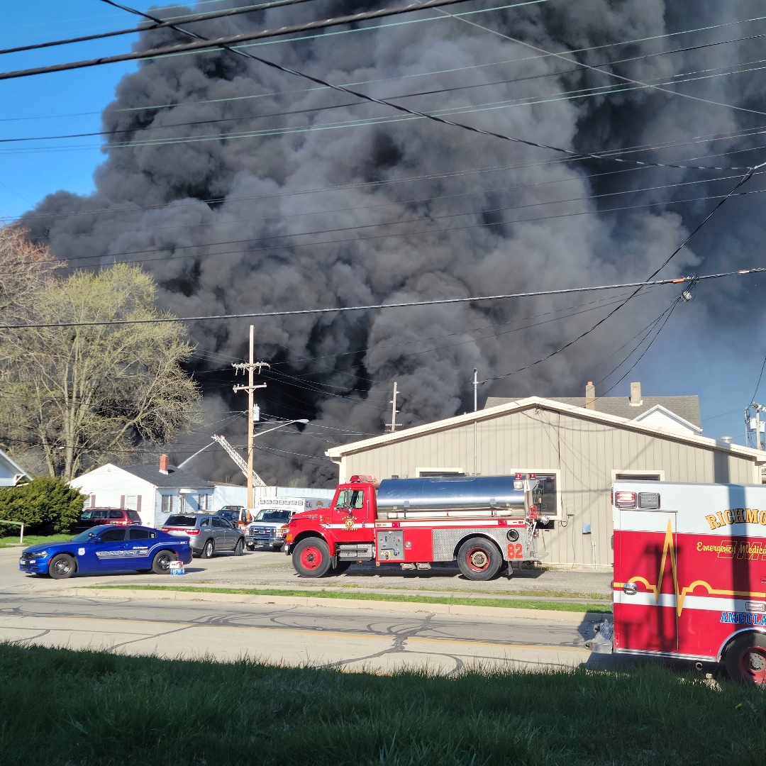 Large industrial fire breaks out in Indiana