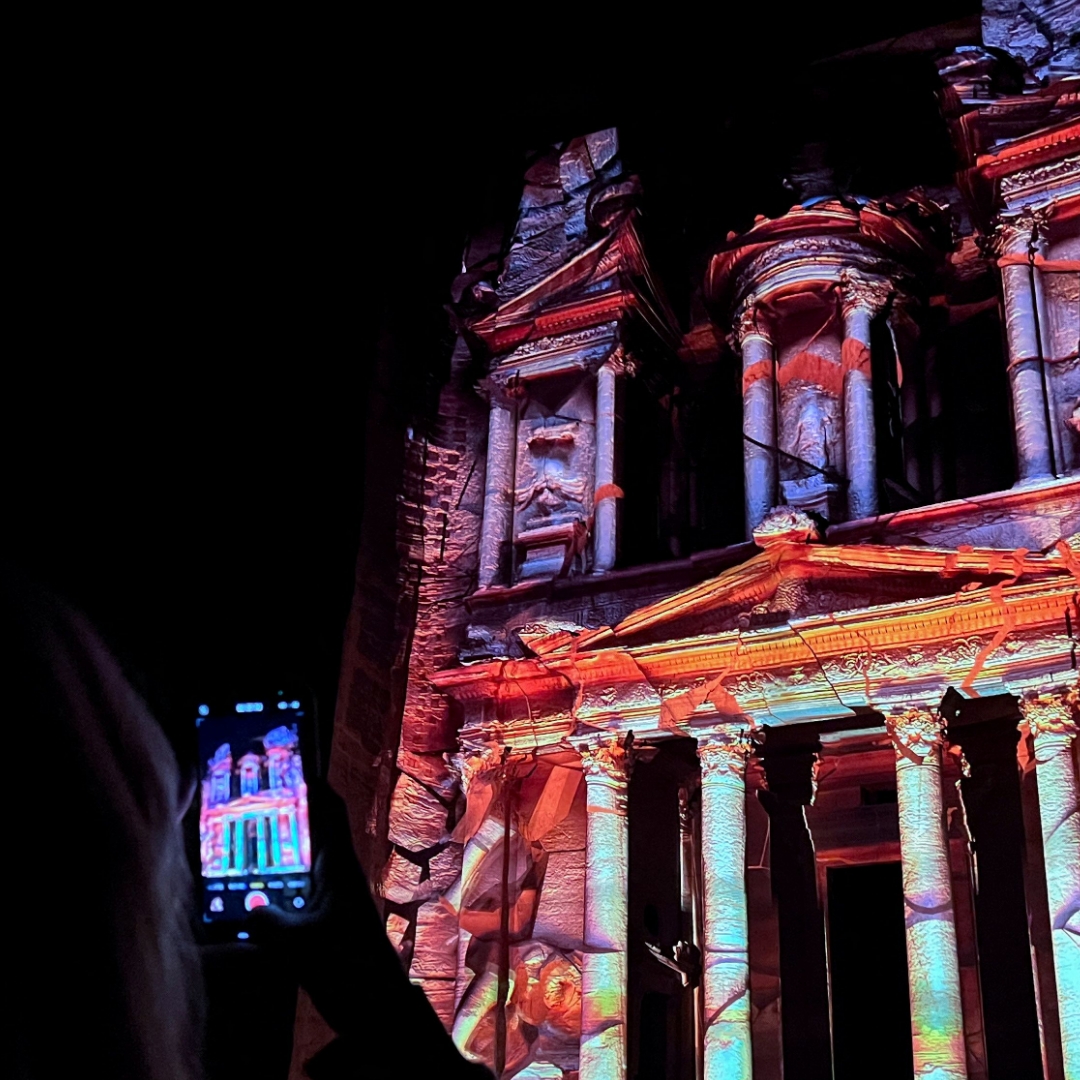 Landmarks illuminated in Petra Light Festival