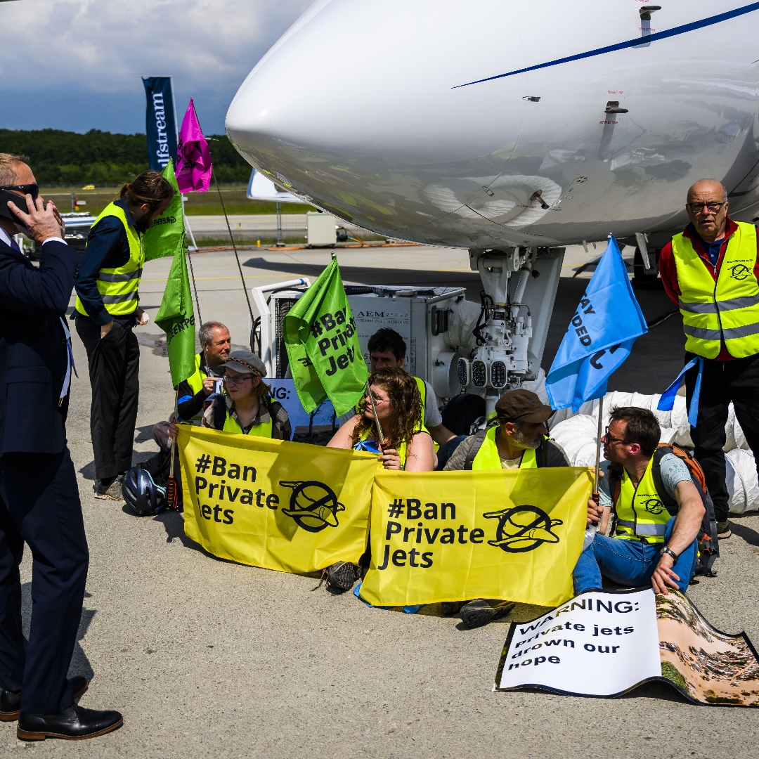 Climate protesters storm private jet fair at Geneva Airport