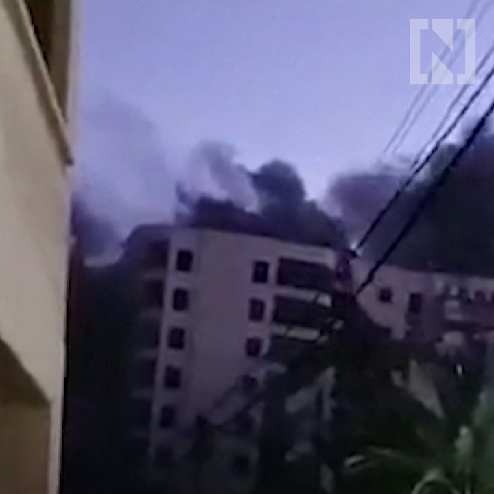 Residential tower in Gaza collapses after Israeli air strike