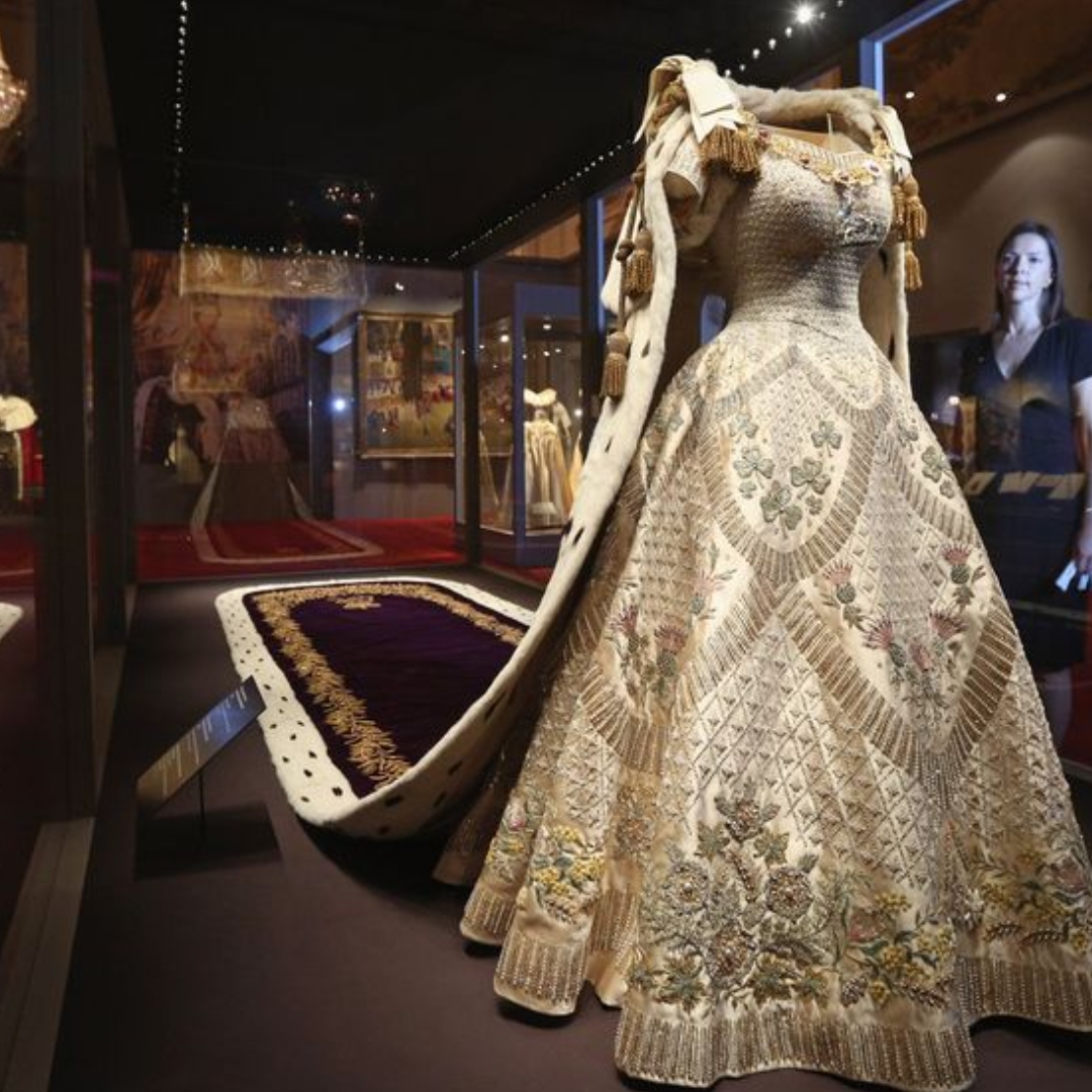Queen Elizabeth II's coronation gown is now on display