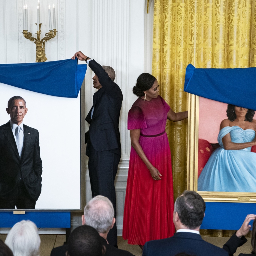 Obamas at White House to unveil official portraits