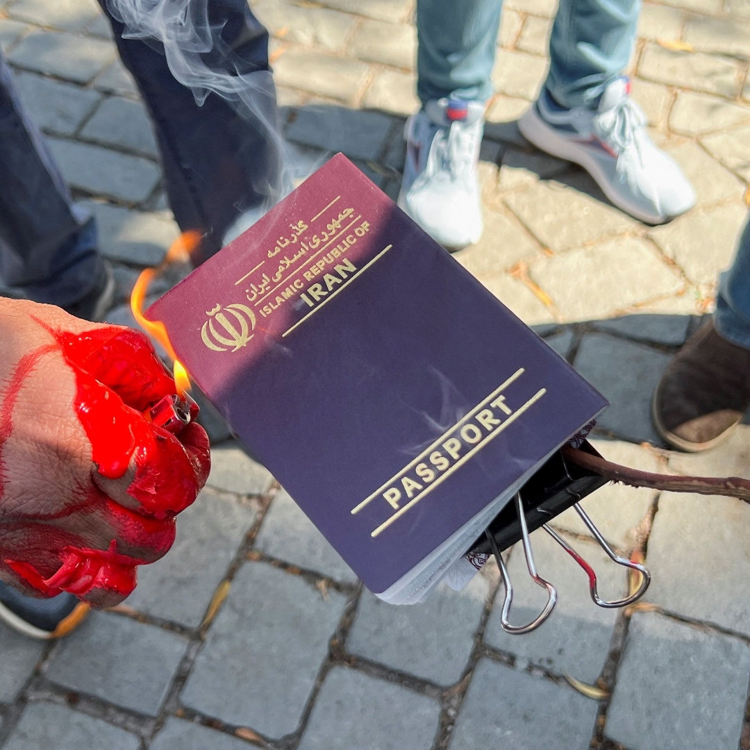 Iranian protesters burn passports over Mahsa Amini's death