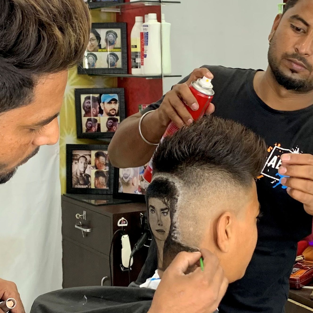 Indian barber brothers turn heads with intricately shaved hair designs