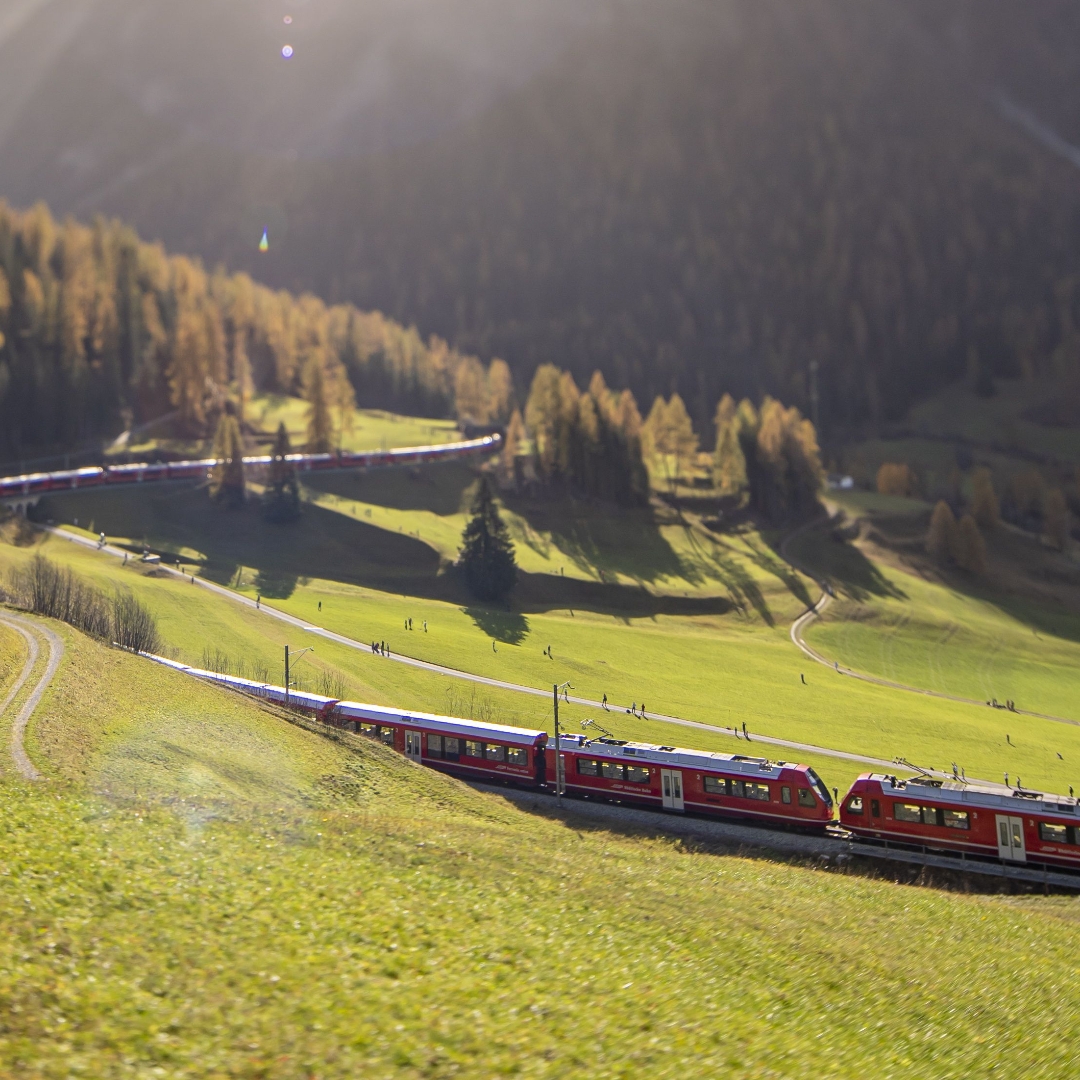 World's longest train completes journey through Swiss Alps