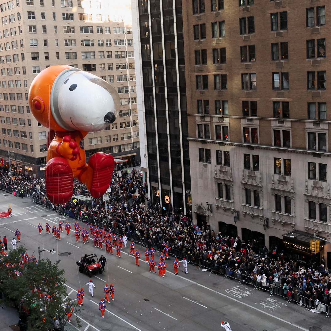 Macy's Thanksgiving Day Parade balloons fly high