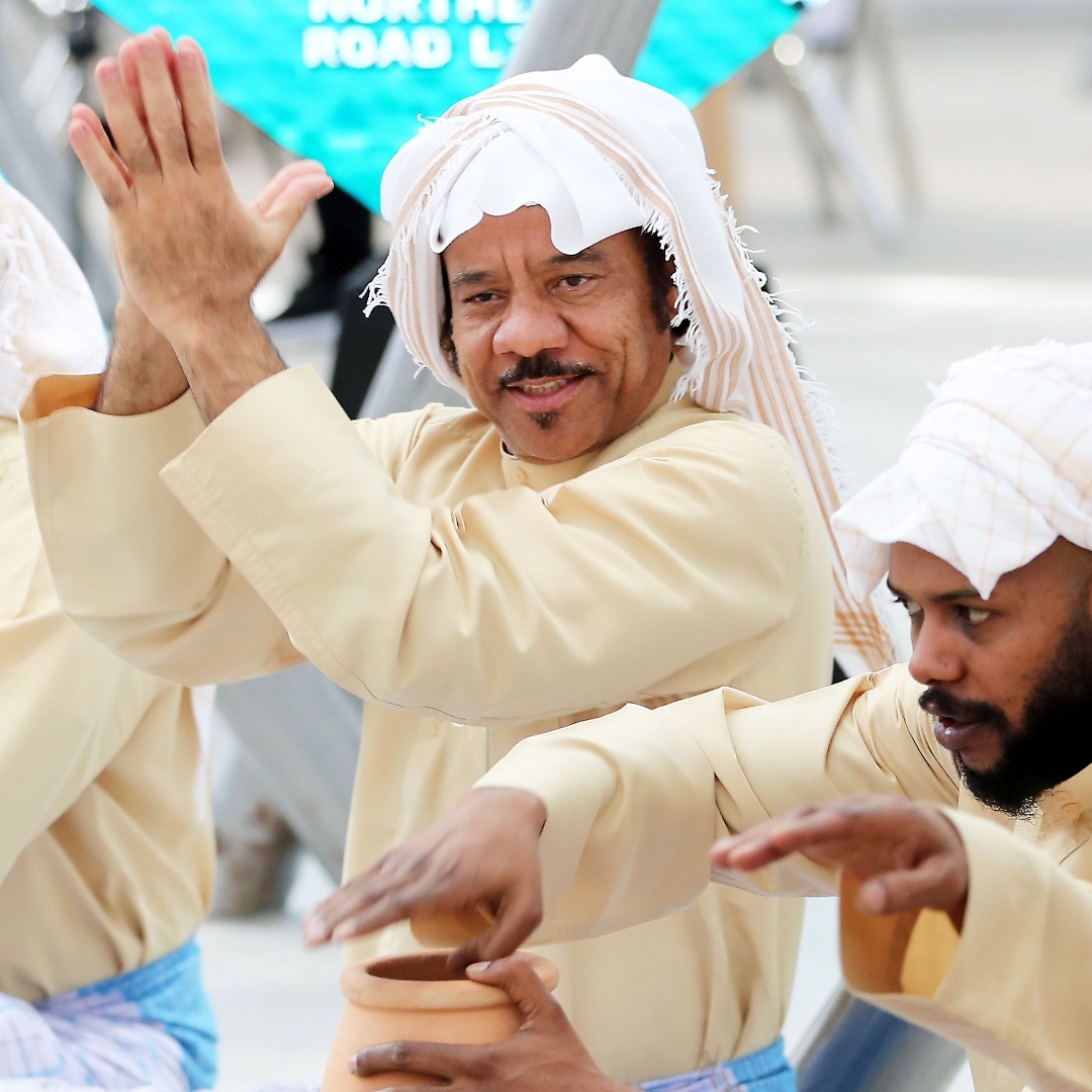 Traditional folk singers welcome visitors to Bahrain pavilion on its ...